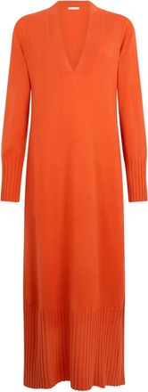 Malo knitted V-neck maxi dress - Orange