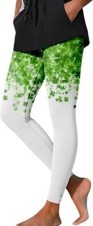 Generic St Legging pour femme - Taille haute - Anti-roulis - Legging de yoga - Legging d&eacute;contract&eacute; - Pantalon de grossesse dhiver, Vert clair., XXL