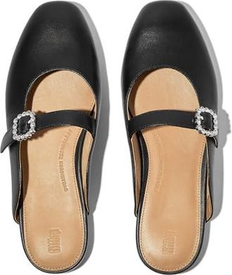 FitFlop Femme Delicato Crystal-Buckle Mary-Jane Mules Chaussure Baby, Noir, 38.5 EU Étroit