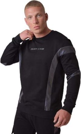 Project X Paris Sweat col Rond empiècement réfléchissant Noir S