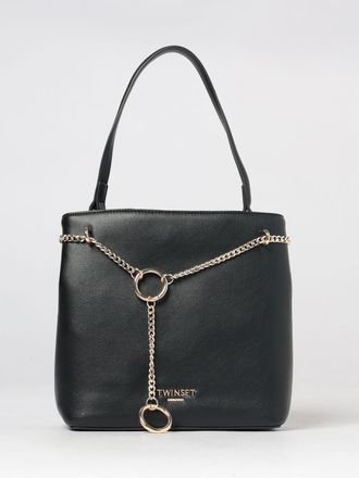 Twinset Mini sac &agrave; main en similicuir avec broderie et maille m&eacute;tallique