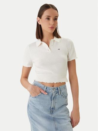 Tommy Jeans Poloshirt DW0DW22597 Wei&szlig; Slim Fit