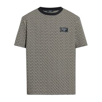 Balmain T-Shirt mit Monogramm - - Tops - Herren - Schwarzk - S