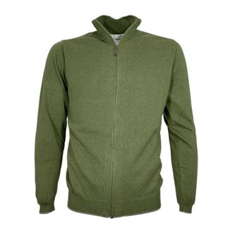 Cashmere Company Cashmere Company, Homme, Pulls, Vert, Taille: XL Pull Zipp&eacute; Int&eacute;gral
