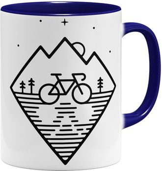 OM3 Bicycle Fahrrad Kaffee-Tasse mit Minimalistisches Design f&uuml;r Radfahrer Bike-Liebhaber - Cycling Cyclist Biking Fahrradfahrer - Keramik Becher - 325ml 