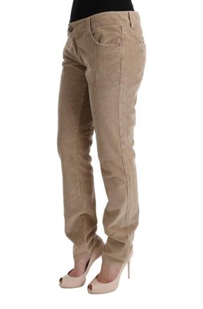 Ermanno Scervino Womens Beige Cotton Velvet Regular Fit Pants