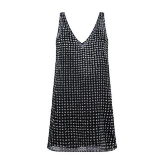 Max Mara Schwarzes Paillettenkleid mit Blumenmotiv - - Dresses - Damen - Schwarzk - S