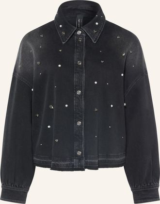 Marc Cain Jeansbluse Mit Schmucksteinen Und Schmuckperlen schwarz