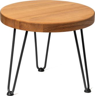 Lamofootwear Manufaktur Couchtisch rund aus Holz 40 cm | Beistelltisch Couch | Nachttisch Holz, Wohnzimmertisch klein, Kaffeetisch | Stärke: 40 mm, Farbe: Dunkel, 