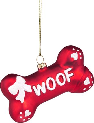 Butlers Weihnachtskugel WOOF Knochen Hang ON | Christbaumkugel Glas, Weihnachtsbaumschmuck lustig, kreative Baumschmuck f&uuml;r Weihnachten, Weihnachtsdeko f&uuml;r Gi