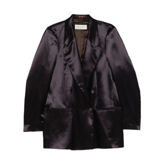 Dries Van Noten Femme, Vestes, Violet, Taille: 38 FR Veste Crois&eacute;e Oversize