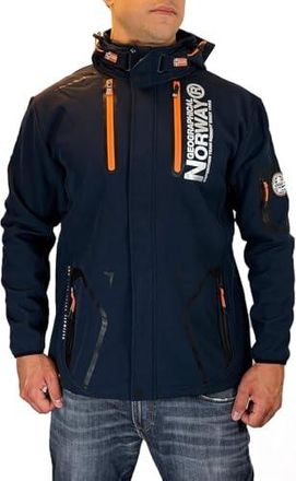 Geographical Norway Tyreek Men Veste Softshell Capuche Homme Impermeable - Manteau Outdoor Blouson Coupe Vent Tactique Resistant - Randonnee Ski Automne Hiver Printemps (