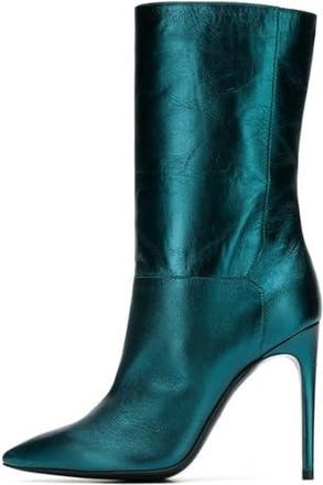 Generic Bottes pour Femmes &agrave; Enfiler, &agrave; Bout Pointu et Talons Aiguilles, Bottes Mi-Mollet &eacute;l&eacute;gantes et Sexy &agrave; Talons Hauts, Chaussures de Soir&eacute;e Confortables 