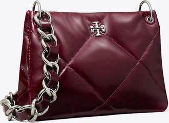 Tory Burch Damen Kleine Kira Schultertasche in Vintage-Optik mit Rautensteppung