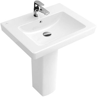 Villeroy & Boch Villeroy&boch - Waschbecken Subway 2.0 711365 650x470mm Rechteck 1 Hahnloch mit &Uuml;berlauf Wei&szlig; Alpin