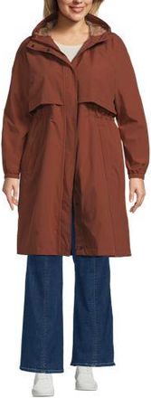 Lands End Verstaubarer wasserdichter Squall Regenmantel, Damen, Gr&ouml;&szlig;e:48-50 plus, Braun, Polyester, by Lands End