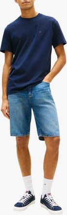 Tommy Hilfiger Short denim Otis &agrave; logo imprim&eacute; sur poche en coton m&eacute;lang&eacute;