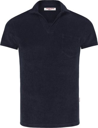 Orlebar Brown Marine Frottee Poloshirt - - Tops - Herren - Blau - XL