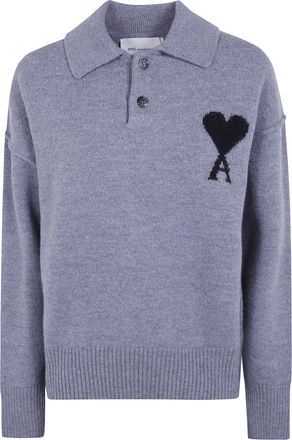 Ami Polo Sweater Contrasted Quota Ami De Coeur