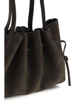 Yuzefi Womens Shoulder Bag Scallop Ganache Calf Leather