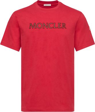Moncler Moncler T-shirt En Coton &Agrave; Imprim&eacute; Logo, Homme, Rouge, Taille: 3xl