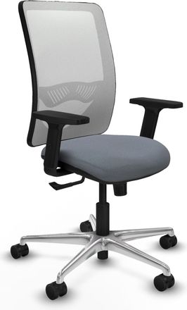 Piqueras y Crespo Zulema Stuhl mit Lendenwirbelst&uuml;tze mit 2D-Armlehnen, ausgestattet mit 3 Positionen und Schneidschaum, Rollen 65 mm, Nylon, Wei&szlig;/Grau