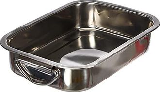 GSW 809252 EDELSTAHL Viereckpfanne mit Einsatz 25cm, silber, 27 x 19.7 x 6.1 cm