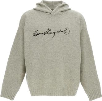 Maison Margiela Homme, Sweatshirts et sweats &agrave; capuche, Beige, Taille: M Pull &agrave; capuche en m&eacute;lange de laine