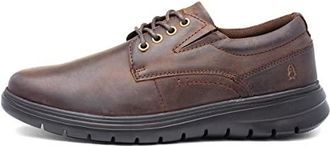 Hush Puppies Homme Triton à Lacets Tissu Oxford, Marron, 41 EU