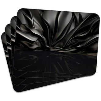 MG Design Mg Design Lot de 4 Sets de Table en liège - Black Abstract - 30 × 40 cm - résistants à la Chaleur, faciles à Nettoyer