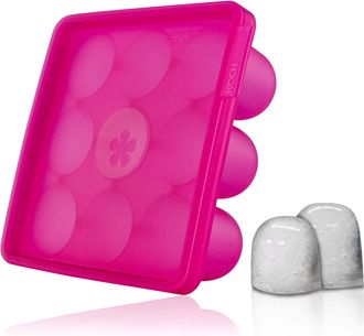 Kochblume Original Eiswürfelform | BPA-Frei, großer Silikon Eiswürfelbehälter mit Deckel und stapelbar, in der bunten Box (Pink)