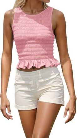 Generic D&eacute;bardeur Femme Maillot De Corps Haut d&eacute;contract&eacute; &agrave; &eacute;paules Froides pour Femmes avec Un Design nou&eacute; dans Le Dos id&eacute;al pour des journ&eacute;es d&eacute;t&eacute; ou des so