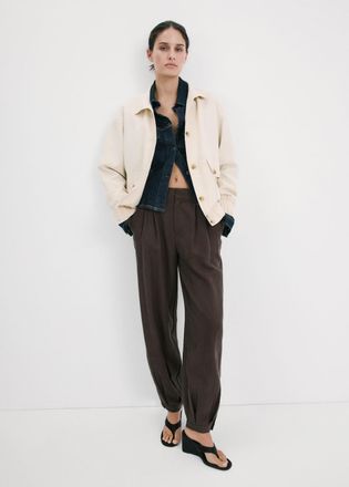 Mango Veste oversize poches &eacute;cru - Femme - XS - MANGO