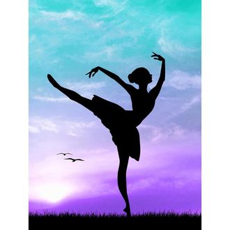 Wee Blue Coo Photo Mock Up Silhouette Sunset Ballet Dancer Art Print Poster Wall Decor 12X16 Inch