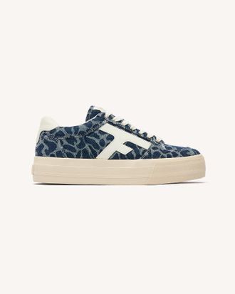 Faguo Baskets l&eacute;opard bleu jean