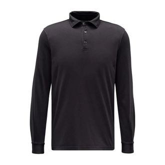 Fedeli Zero Langarm-Polo - - Tops - Herren - Schwarzk - 2XL