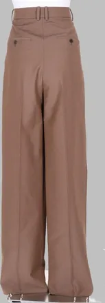 Saint Laurent Virgin Wool-Silk Tailored Trousers - Brown