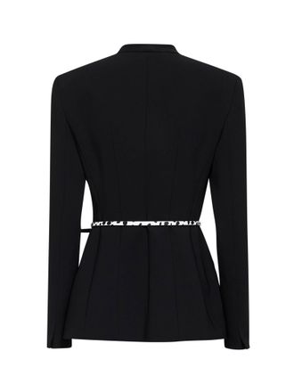 Max Mara Womens Belted Jacket Mstquinoa Black Triacetate