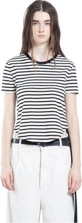 Ann Demeulemeester Floor Micro T-Shirt in Brushed Striped Jersey