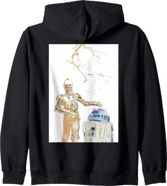 Star Wars R2-D2 and C-3PO Spring Cherry Blossoms Sakura Art Kapuzenjacke
