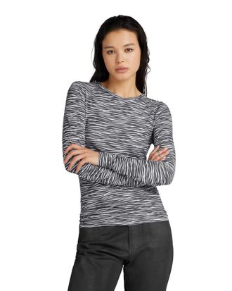 G-Star G-Star RAW Damen G Zed Allover Slim Top, Mehrfarben (Grey Asphalt g zed D24523-C565-G430), XS