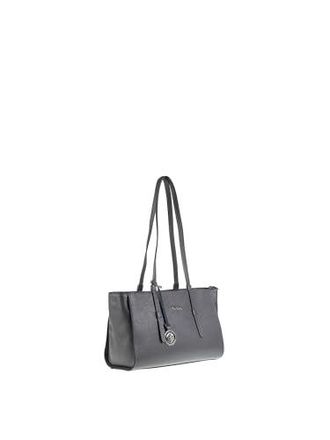 Pierre Cardin Sac &agrave; bandouli&egrave;re en cuir v&eacute;ritable pour femme Fabriqu&eacute; en Italie 42 x 21,5 x 12,5 cm 1984, gris, Taille unique