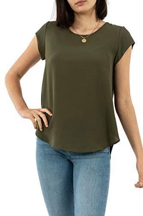 Only Onlvic S/S Solid Top Noos Wvn T-Shirt Coupe droite, Gr&uuml;n (Kalamata), 36