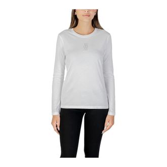 A|X Armani Exchange Rhinestone Langarm T-shirt - - Tops - Damen - Wei&szlig; - M