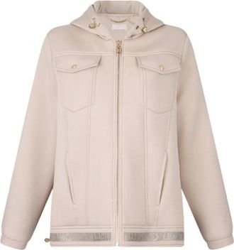 Liu Jo Femme, Vestes, Beige, Taille: 40 FR Scuba and Nylon Jacket