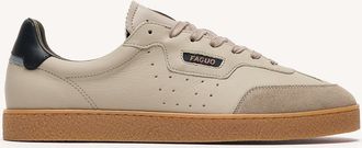 Faguo Baskets en cuir beige et noir