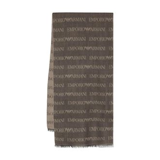 Emporio Armani Herrenschal mit Logo all over - - Accessories - Herren - Braun - ONE SIZE
