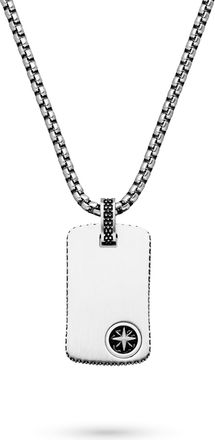 s.Oliver Herren Necklace - Halskette aus mattiertem Edelstahl mit Taganh&auml;nger - Silber - Venezianerkette verstellbar bis 60 cm - wasserfest & hautfreundlich