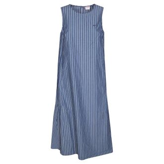 Sun 68 Femme, Robes, Bleu, Taille: 42 FR Abito Righe Lino