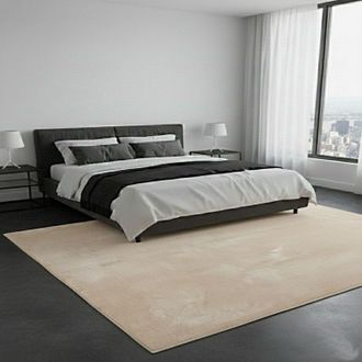 Vimoda Teppich Wohnzimmer Schlafzimmer Ultra Weich - Modern, super flauschig & weich, dicht gewebt,Farbe:Beige;Ma&szlig;e:200x290 cm